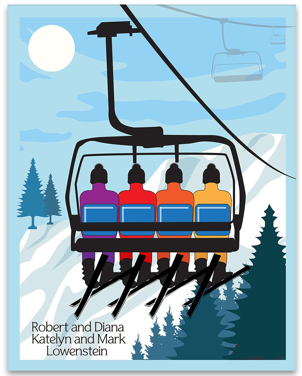 Personalized Ski Lift Poster-11x14 Unframed Poster-Alpine Memories for ...